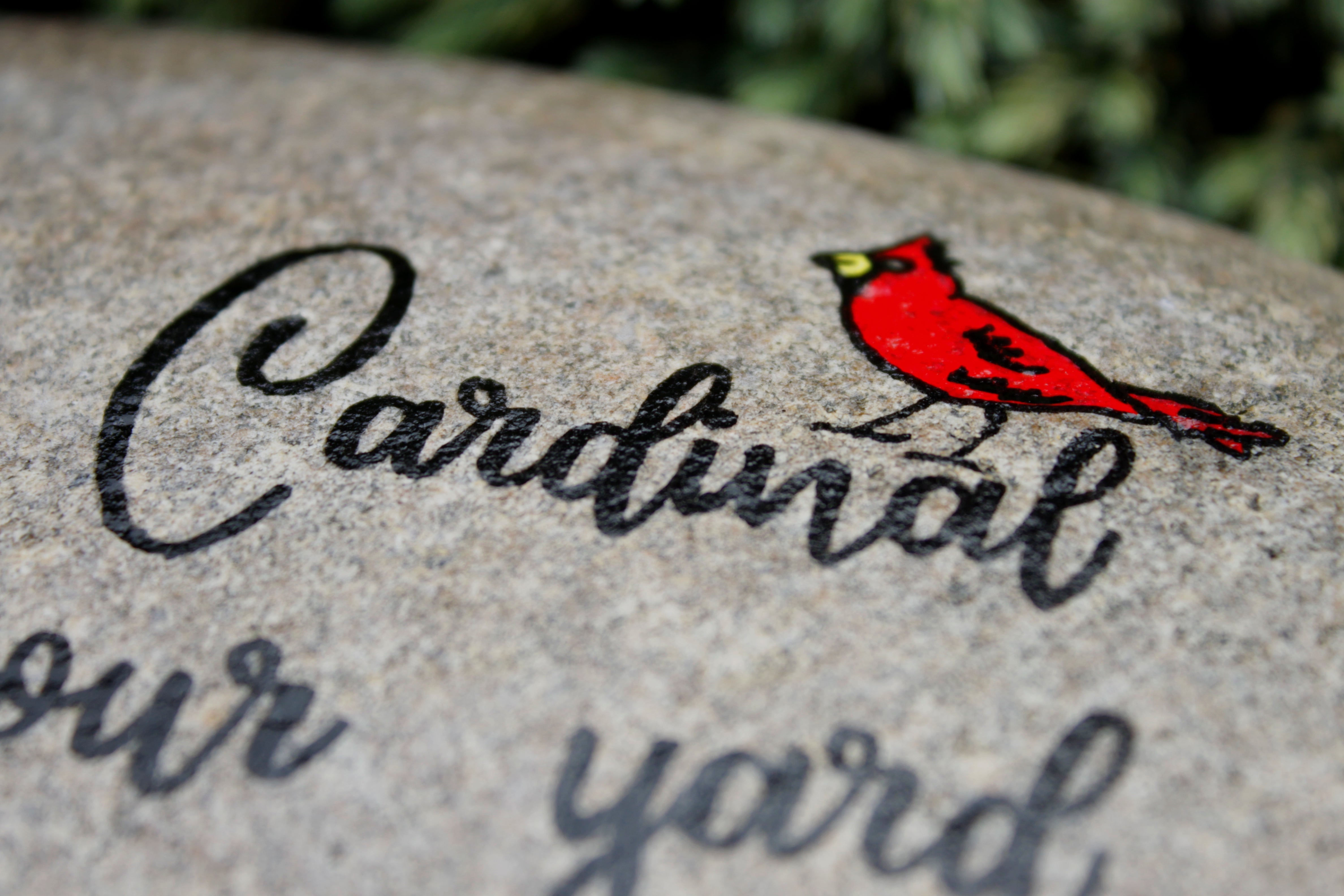 Large Memorial Garden Stone - Cardinal Visitor from Heaven – Silver ...